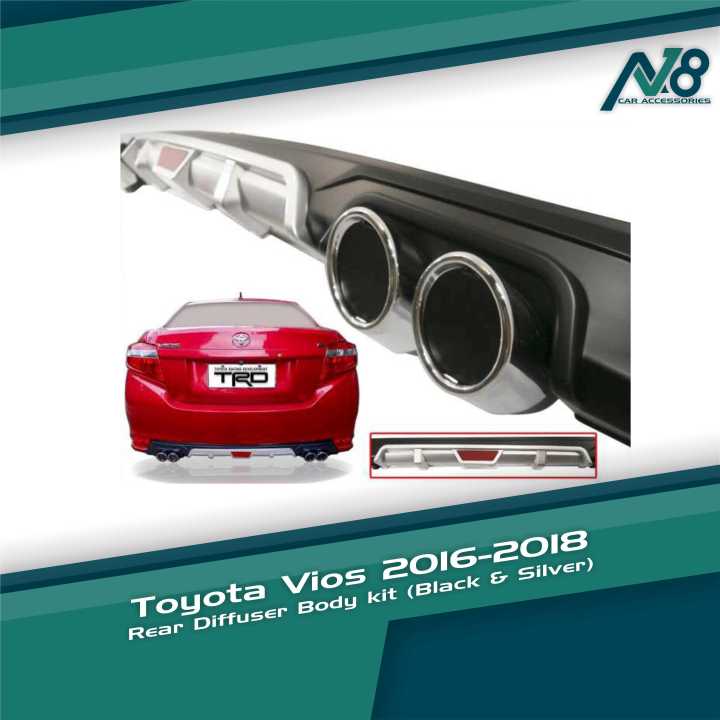 Toyota Vios Gen 3 Rear Diffuser Body Kit (Black & Silver) Genuine ...