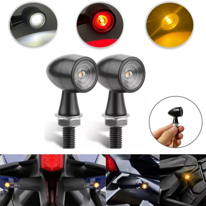 E-Mark Bullet Indicators DRL Brake Stop Lamp LED Motorcycle mini Turn ...