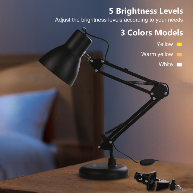 [Limited time discount] 24 hour Desk lamp Black adjustable work desk ...