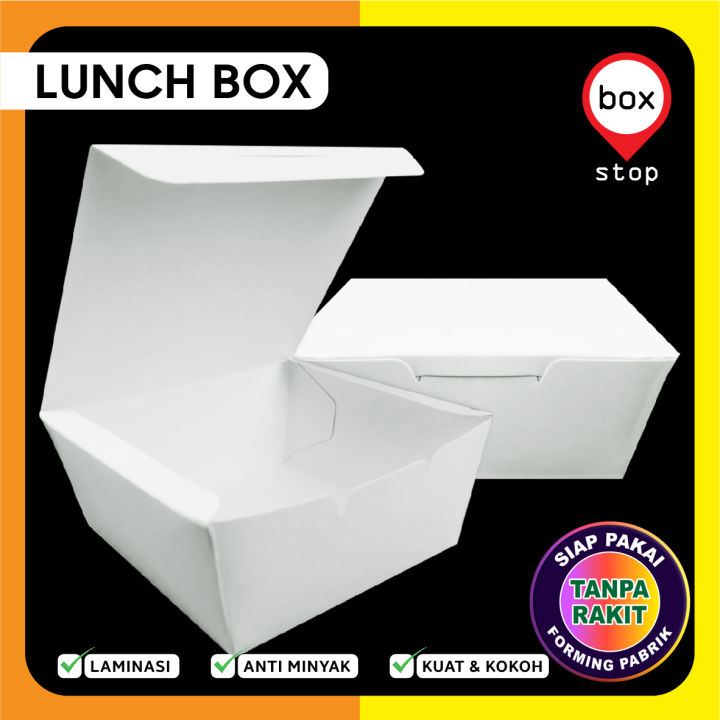 Lunch Box Paper Putih (Tanpa Rakit) - S - (50 pcs) | Lazada Indonesia