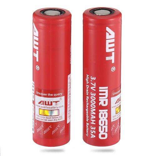 Full Red) 100 original AWT IMR 18650 3.7V 3000mAh 40A high drain ...