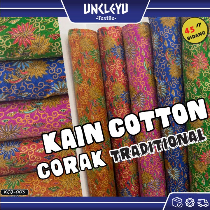 Kain Cotton Corak Traditional Bidang 45 Inci - Pelbagai Corak Warna ...
