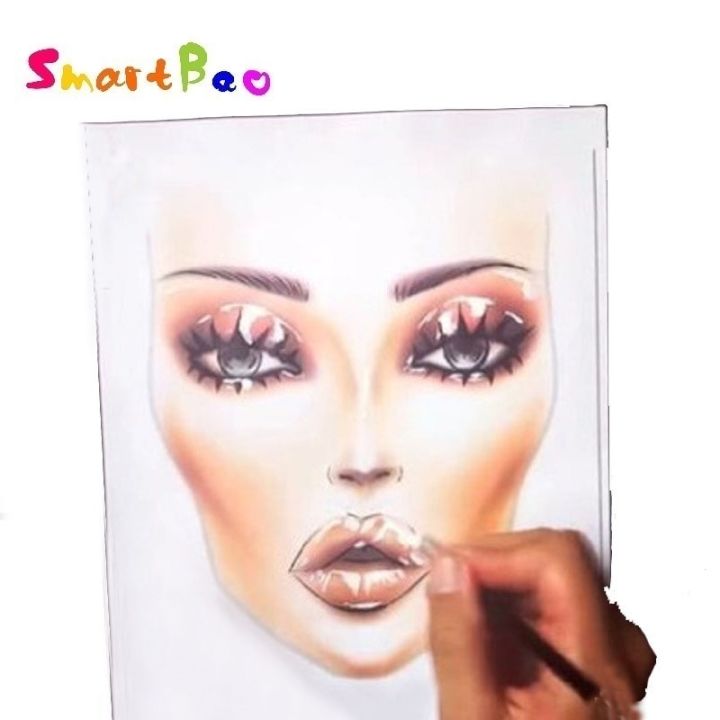 Face Templates for Makeup Blank Color Correcting Face Chart , 30 Sheets ...