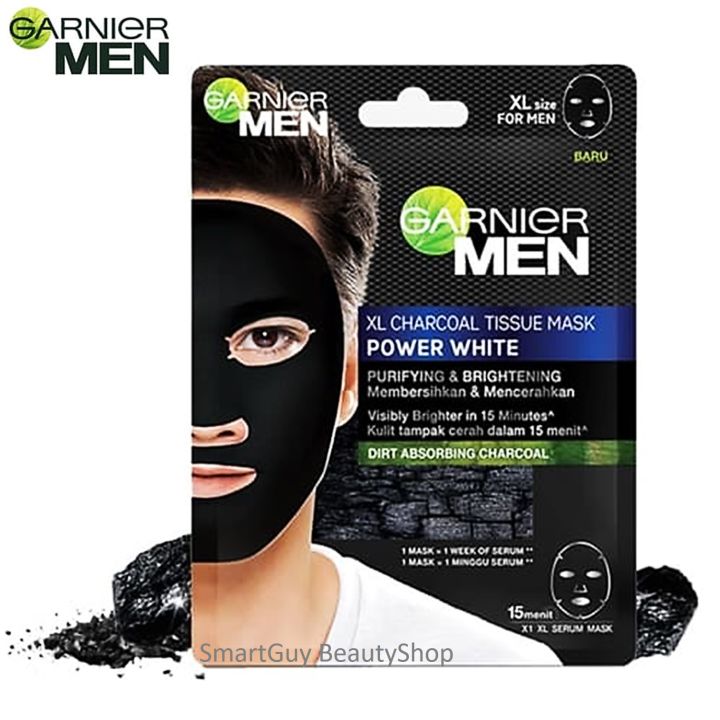 GARNIER MEN XL Charcoal Mask Power White Purifying & Brightening 30g ...