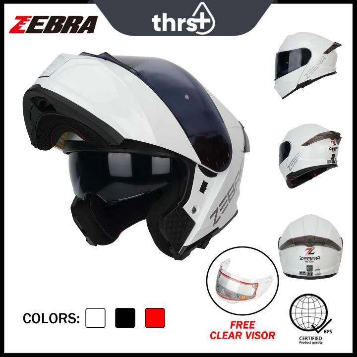 Zebra Helmet For Motorcycle Full Face original Icc Dual Visor Modular ...