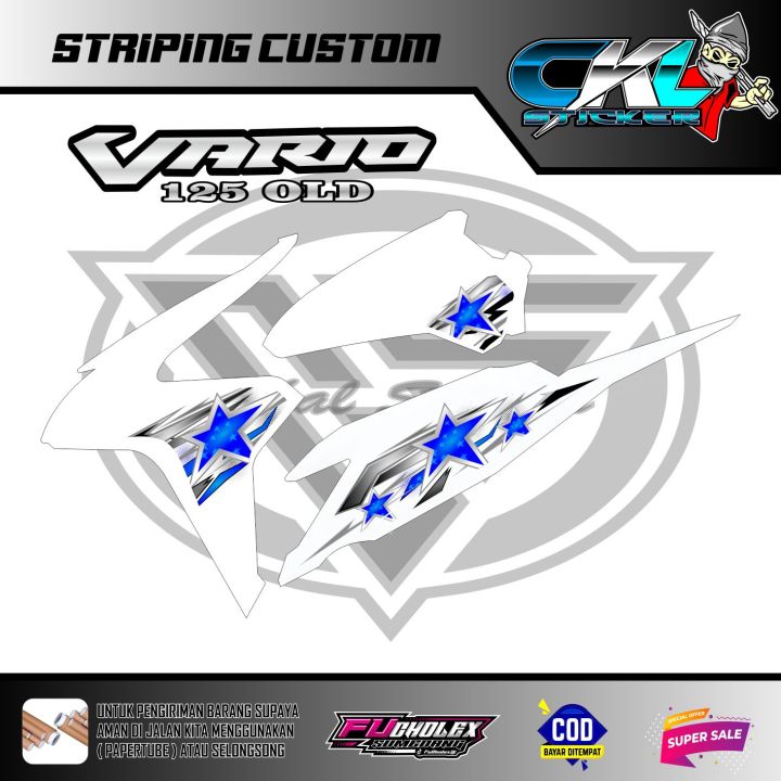 striping sticker variasi vario 125 old kzr motif bintang racing keren ...