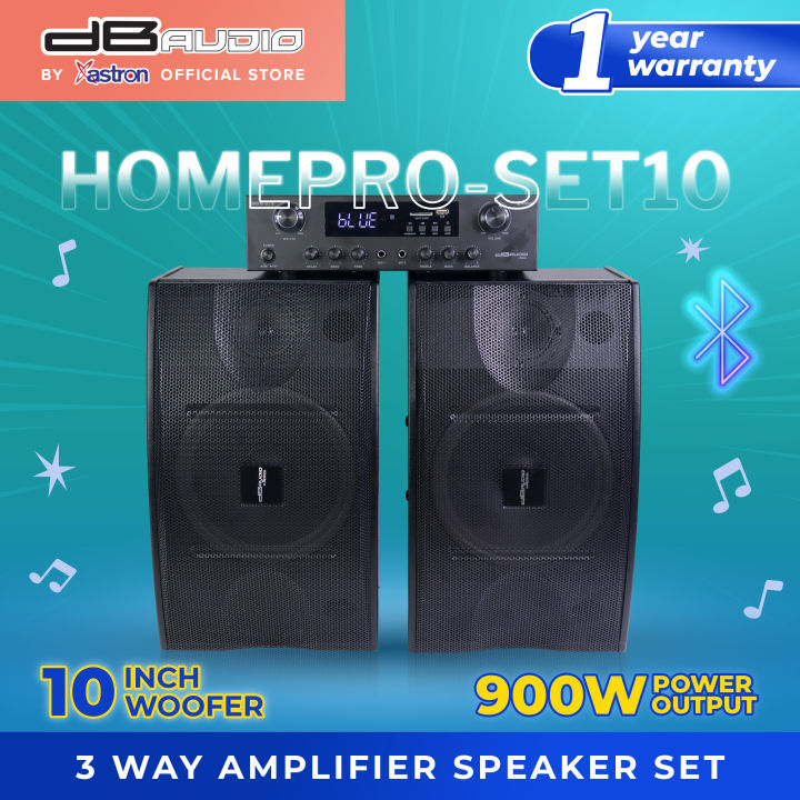 DB Audio by Astron HOMEPRO-SET10 3 Way Amplifier Speaker Set | 900W ...