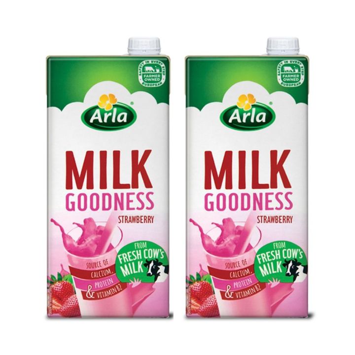Arla Milk Goodness Strawberry 1L - Pack of 2 | Lazada
