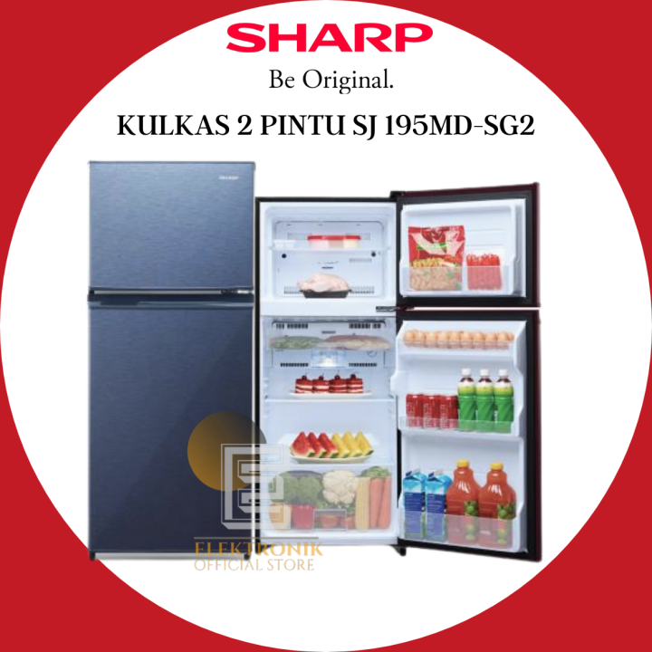 SHARP KULKAS 2 PINTU SJ 195MD SG/SR2 | Lazada Indonesia