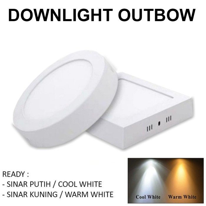 Lampu Downlight LED Panel OB Bulat Kotak Outbow Round 6W 12W 18W Watt ...