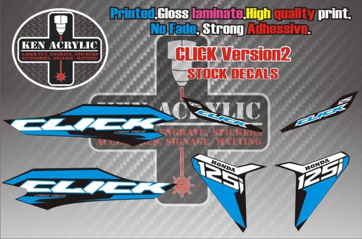 CLICK 125 V2 STOCK DECALS | Lazada PH