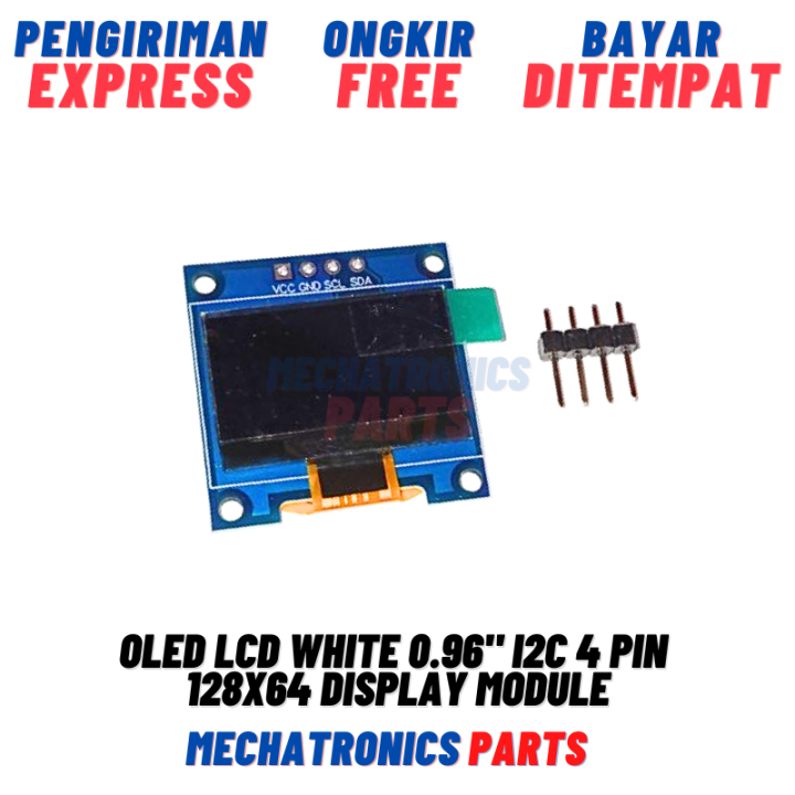 OLED LCD I2C 4 Pin 128x64 Display Module 4Pin 0.96 inch 1.3 inch | Lazada Indonesia