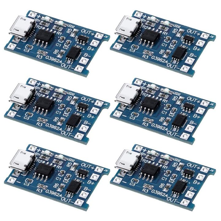 6PCS for Charging Module with Battery Protection 18650 BMS 5V Micro-USB ...