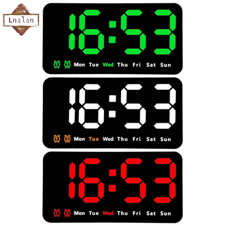 Lanlan Large Digital Wall Clock LED Large Display Adjustable Brightness ...