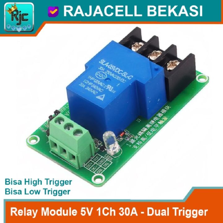 Relay module Arduino 1ch 30A Input Bisa High dan Low Active Trigger | Lazada Indonesia