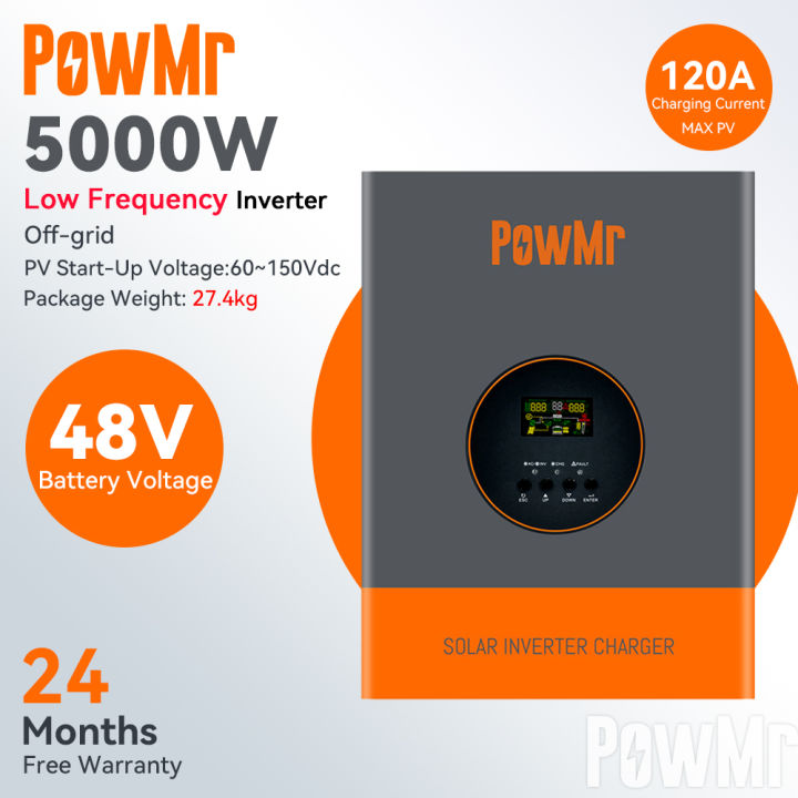 Local warranty PowMr 5KW Low Frequency Hybrid Solar Inverter Off Grid ...