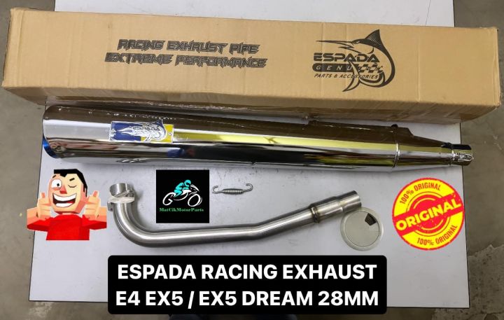 ESPADA RACING E4 EXHAUST EX5 / EX5 DREAM / EX5 HIGH POWER STANDARD RACING EXHAUST BIG BORE ...