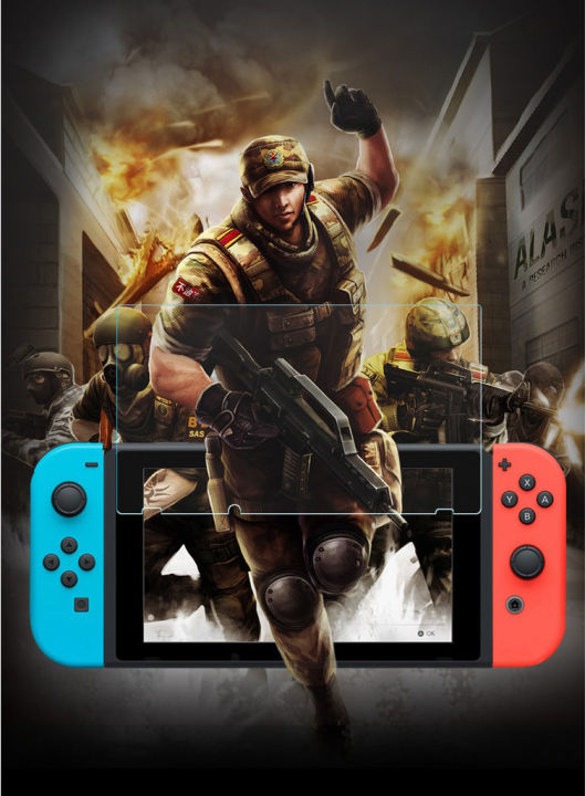 BUBM GHMG ฟิล์มกระจกนิรภัย 9H 2.5D Hi-Def สำหรับ Nintendo Switch (Clear ...