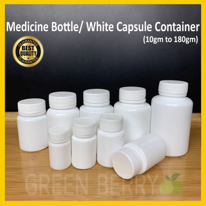 Medicine Bottle, White Capsule Container, Botol Ubat Kapsul Kosong ...