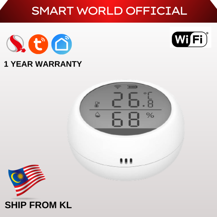 SMART WORLD WiFi Smart Temperature Humidity Sensor with LCD Display ...