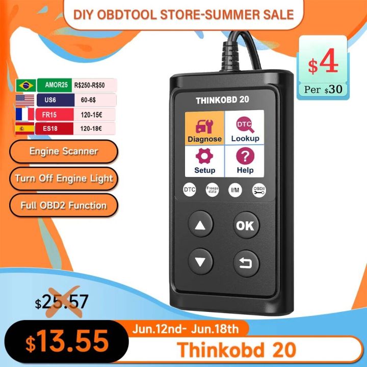 THINKCAR THINKOBD 20 OBD2 Automotive Scanner Full Engine Check Code ...