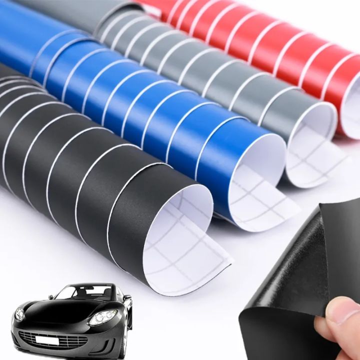 Car Matte Black Vinyl Film Stickers Car Body Styling Wrap Film ...