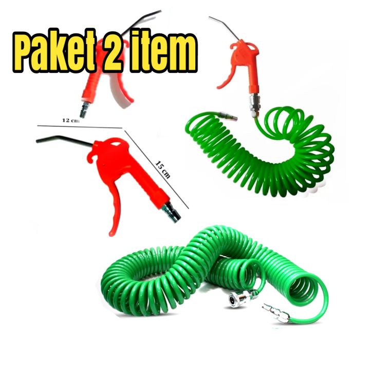 PAKET Selang Recoil Hose 6 Meter / Air Blow Gun / Air Duster / 1 Set ...