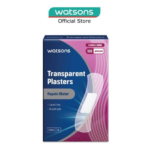 WATSONS Transparent Plasters (Repels Water, Latex-Free, Breathable ...
