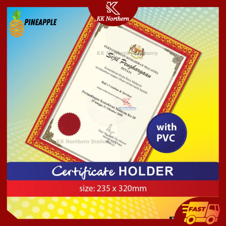 (1pcs) Pineapple A4 Certificate Folder PVC COVER WINDOW/ KAD SIJIL A4 ...