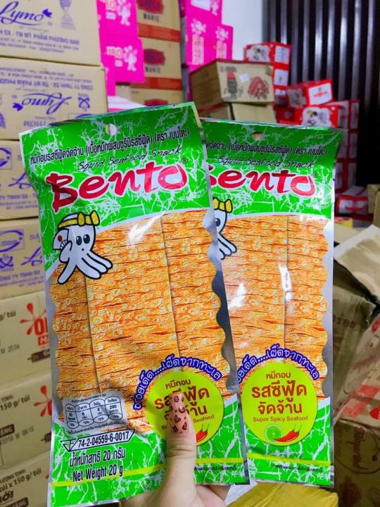 [Set 5 bịch] Mực Bento Thái màu xanh lá siêu cay (gói lớn 20g) - Snack ...