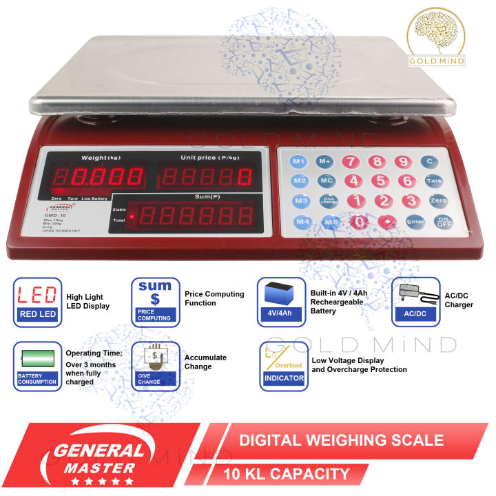 General Master Digital Weighing Scale with Price Computing Feature ...