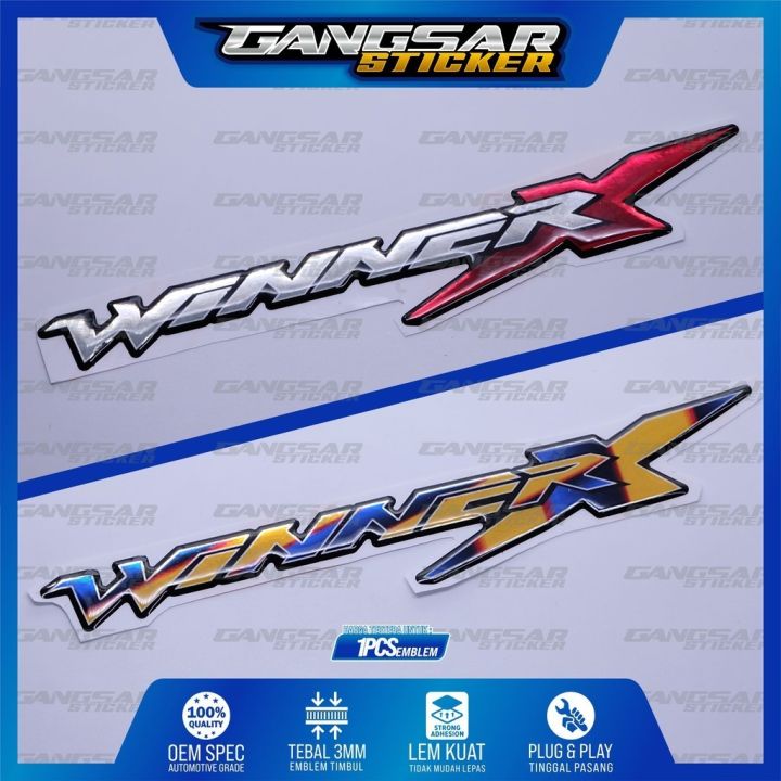 Emblem honda winner x / emblem timbul honda winner x / emblem titanium ...