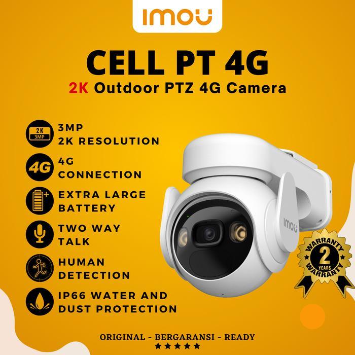 BIG PROMO Kamera CCTV Solar Panel Battery IMOU CELL PT 4G 3MP H.265 4G ...