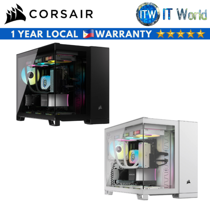 Corsair 2500X Mid-Tower Dual Chamber mATX PC Case (Black | White ...