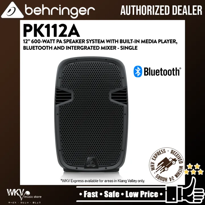 Behringer PK112A Active 600W 12" PA Speaker System with Bluetooth ...