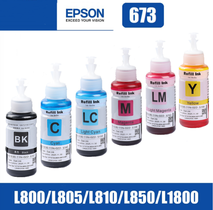 ORIGINAL EPSON T673 SERIES FOR PRINTER L800, L805, L810, L850,L1800 | Lazada