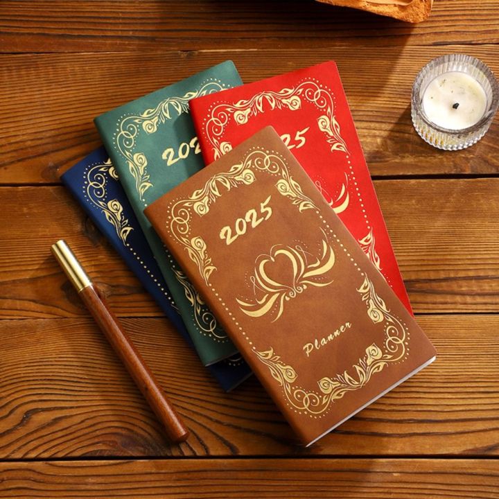 TI9P A6 2025 Agenda Book with Calendar Retro Notebooks Mini Pocket ...