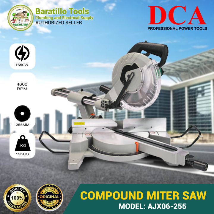 DCA AJX06-255 COMPOUND SLIDING MITER SAW 255MM BLADE | Lazada PH
