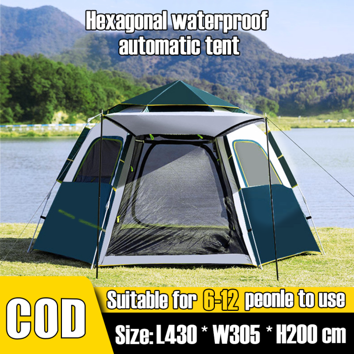 4-6-8 Person Large Size Tents for Camping waterproof Tent Automatic ...