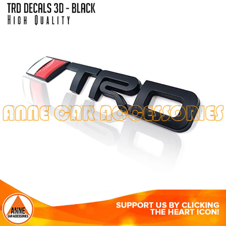 3D TRD Decals 3D - Black High Quality 2 SIZES: Small and Large Anne Car ...