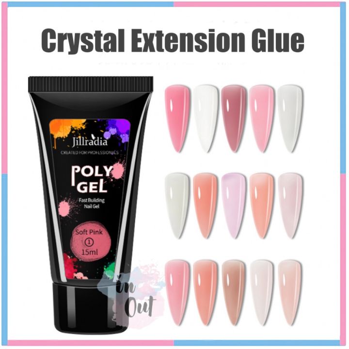 Jillradia Crystal Extension Glue Gel Polygel Nail art cat kuku ... Jillradia Crystal Extension Glue Gel Polygel Nail art cat kuku ...