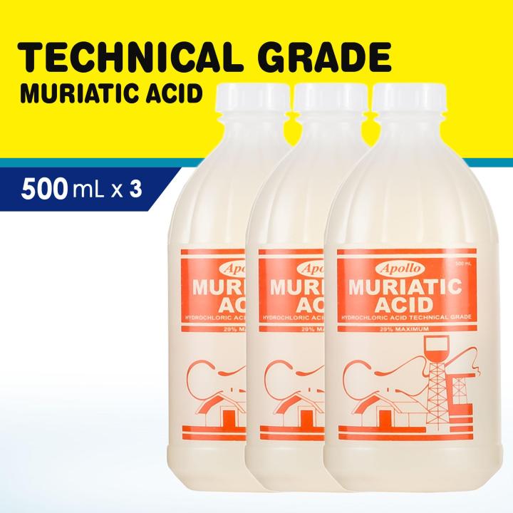Apollo Muriatic Acid 500mL by 3s | Lazada PH
