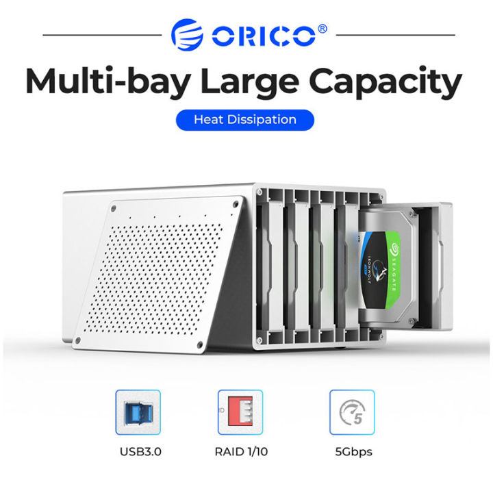 ORICO WS Series 3.5 ''4 Bay SATA3.0ถึง Type C HDD Enclosure รองรับฮาร์ดดิสก์ไดรฟ์ HDD Case 5Gbps ...