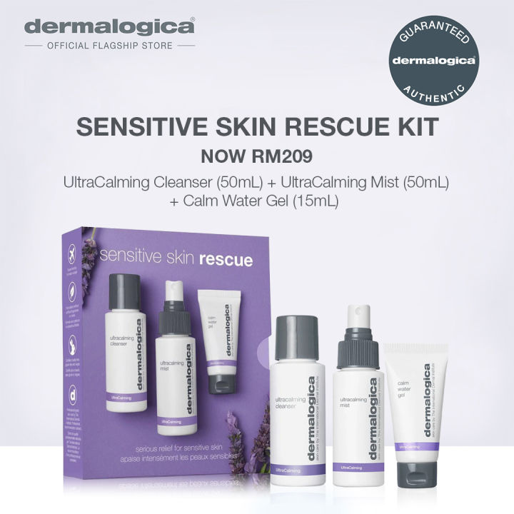dermalogica sensitive skin rescue kit, calms, soothes, hydrates and ...