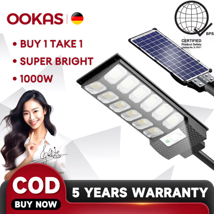 ⚡ookas official store solar street lamp solar lights with solar panel ...