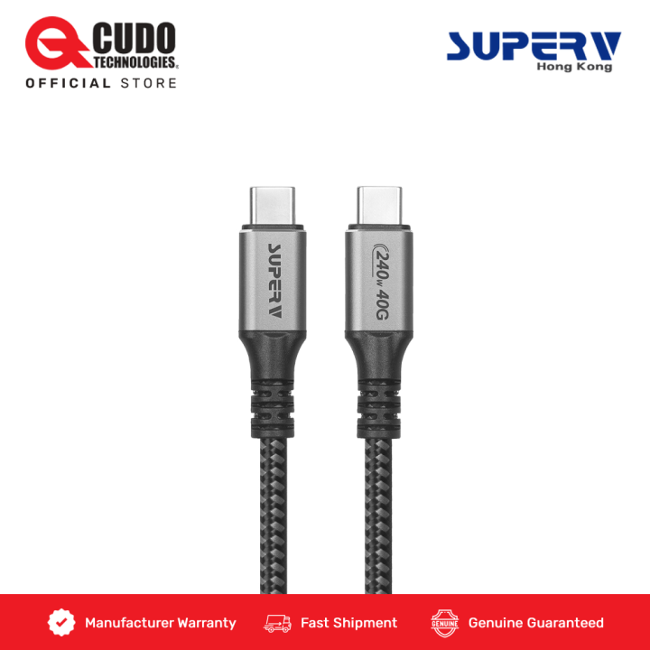SuperV USB C to USB C 240W Fast Charging Nylon Cable with Ultra High ...