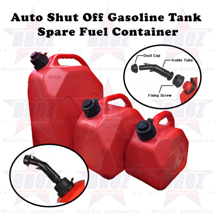 5L 10L 20L Oil Tank Auto Shut Off Gasoline Container Mount Motorcycle Spare Fuel Tank Plastic ...