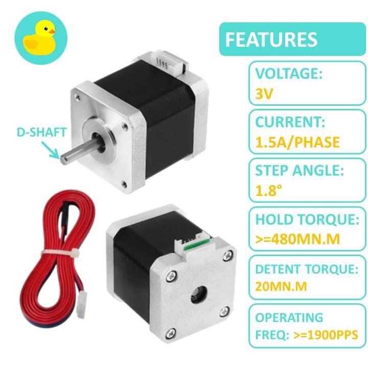17HS8401 Nema17 Bipolar DC Stepper Motor For CNC 3D Printer | Lazada