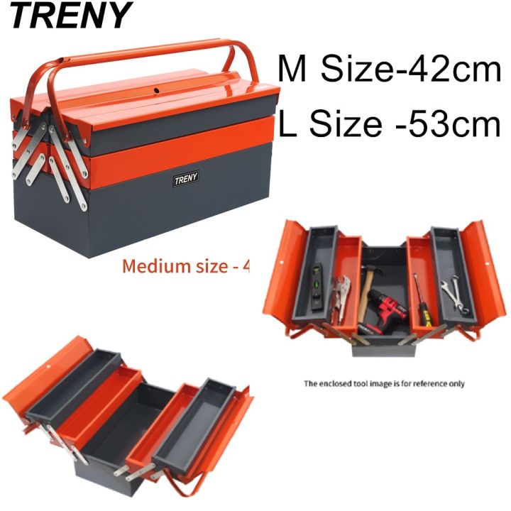 TRENY 3 LAYER METAL TOOL BOX Tool Storage & Shelving Mano Heavy Duty ...