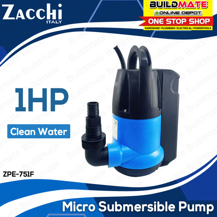 ZACCHI Micro Submersible Pump Clean Water 1 HP ZPE-751F - BUILDMATE ...